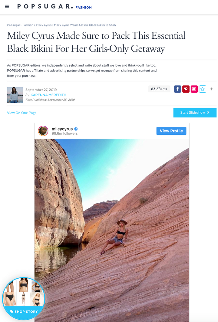 Miley Cyrus wears a classic black bikini on her girls trip to Utah