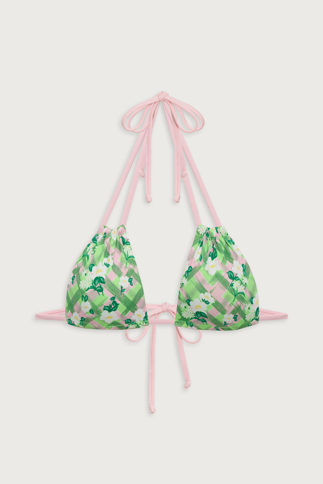 Florabelle Plaid Triangle Bikini Top - Baby Daisy