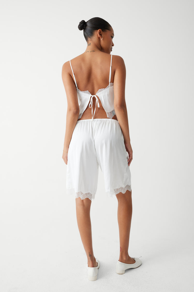 Snuggle Satin Camisole - White