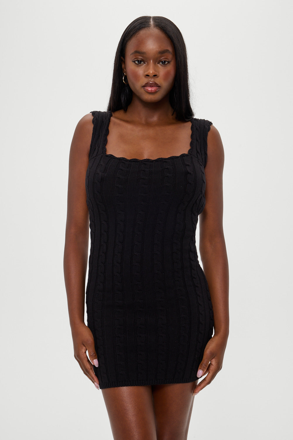 Jules Knit Backless Mini Dress - Black