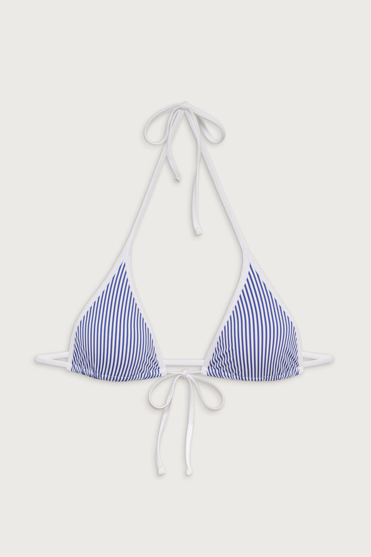 Paradise Striped Micro Bikini Top - Ocean Stripe
