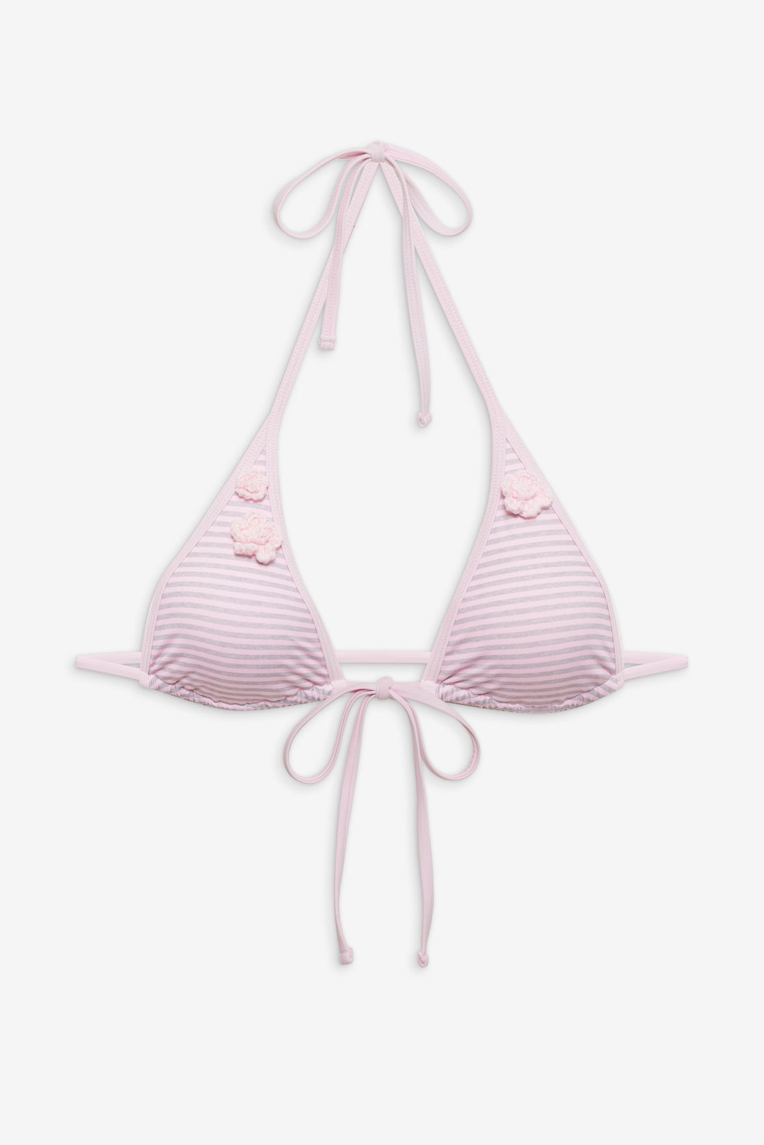 Paradise Micro Halter Bikini Top - Rosewater Stripe